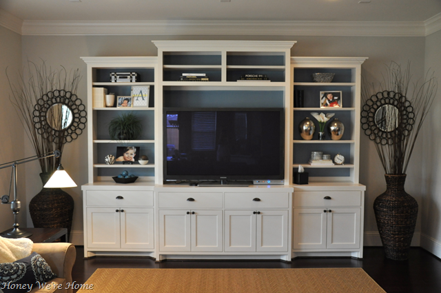 Media Cabinet Makeover {Bookshelf Styling} • Honey We're Home